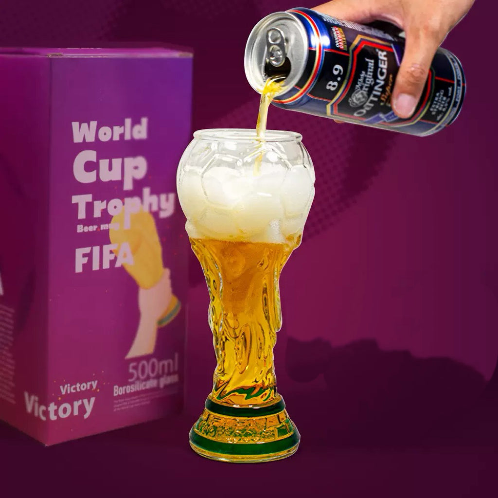 World Cup Trophy Shaped Beer Glass 500ml Borosilicate Glass Set of 2 ...